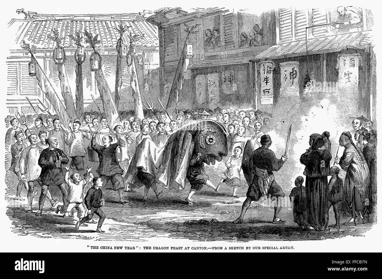 CHINESE NEW YEAR, 1861. /n'The China New Year: The Dragon Feast at ...