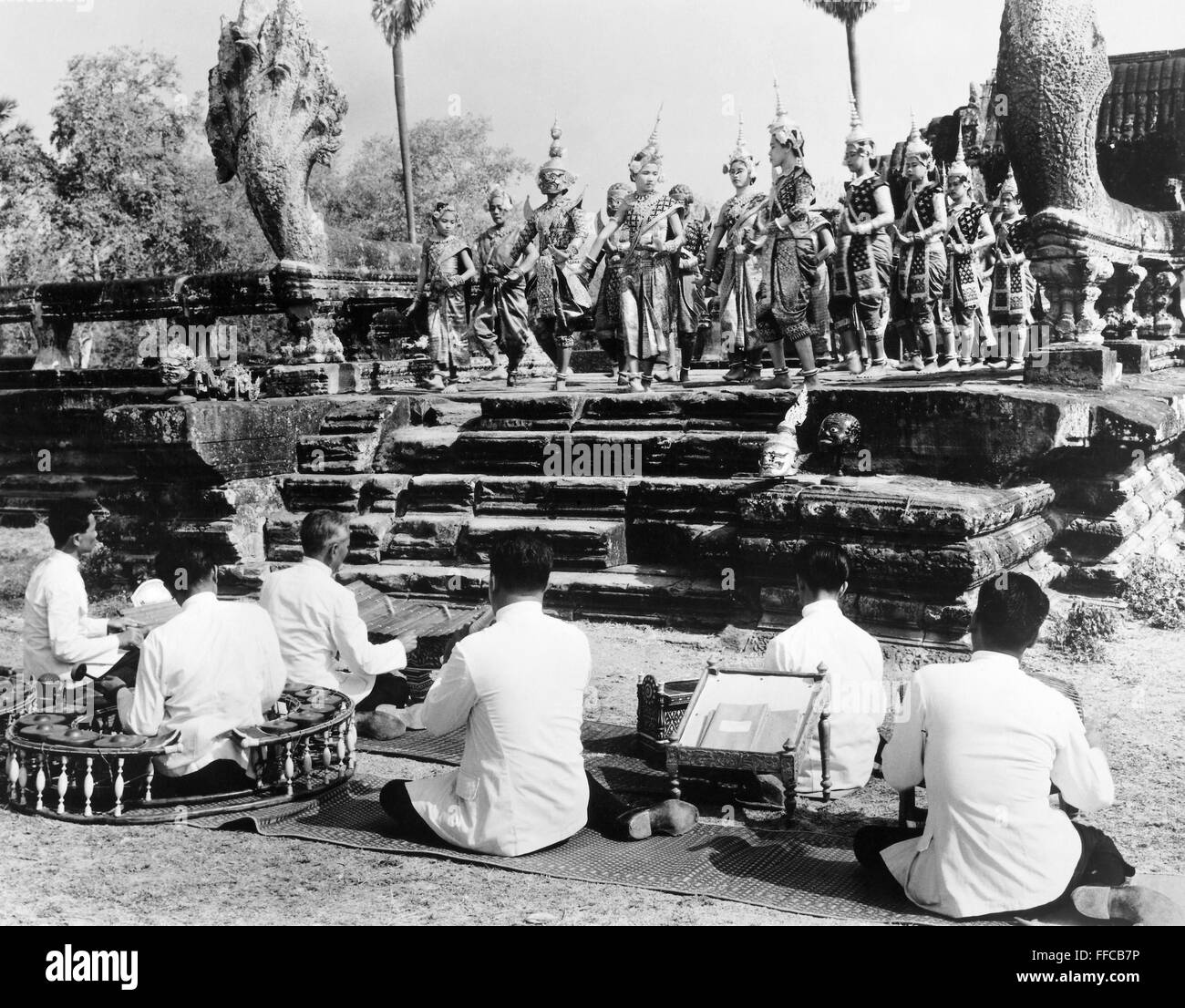 CAMBODIA: ANGKOR WAT. /nTraditional dancers and musicians performing at ...