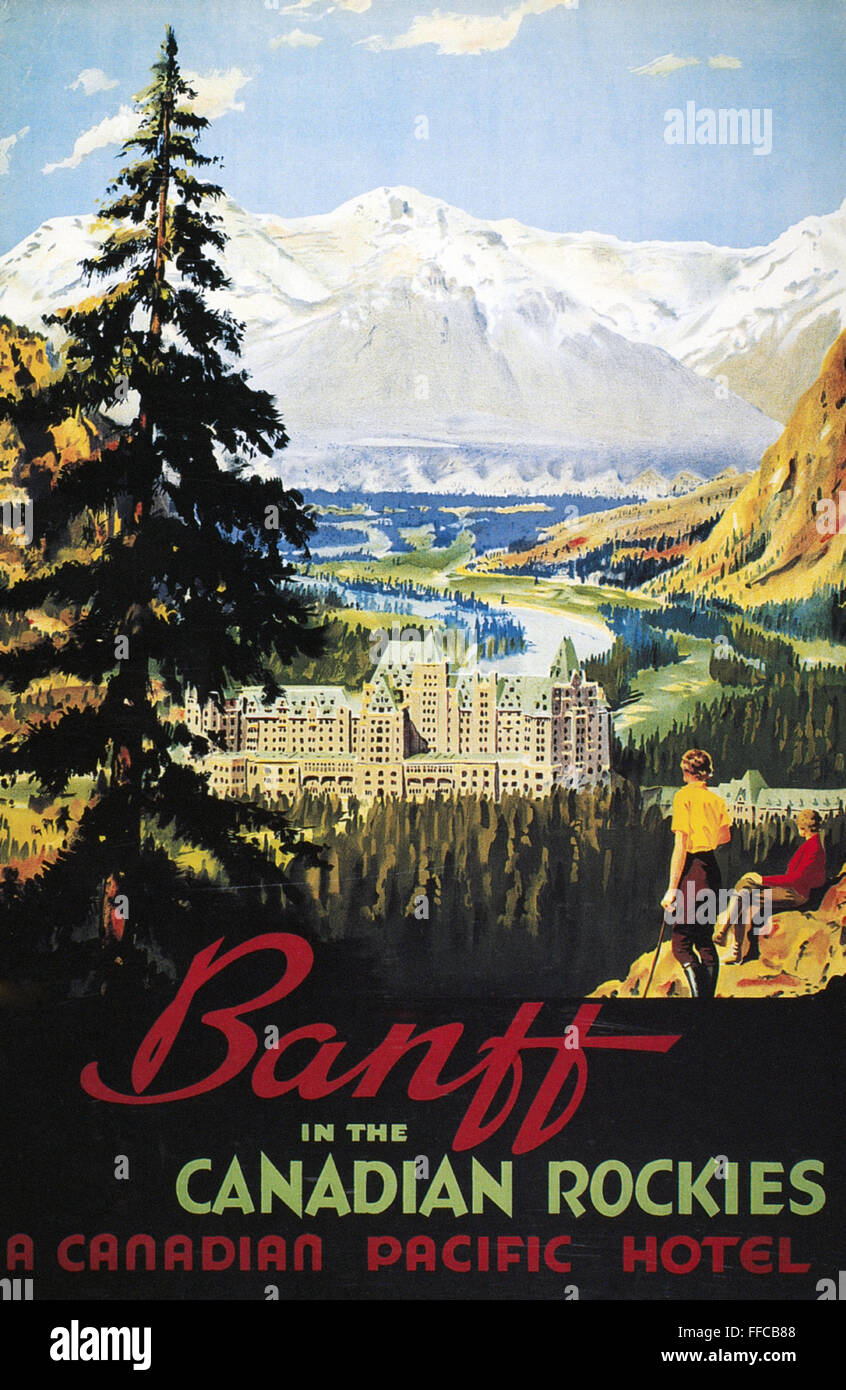 CANADA: BANFF, c1930. /nView of Banff, Alberta, Canada. Poster ...