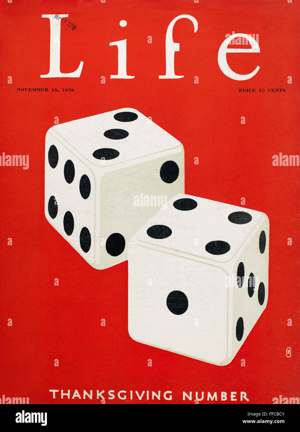 MAGAZINE: LIFE, 1926. /n'Life' magazine cover, 18 November 1926 Stock ...