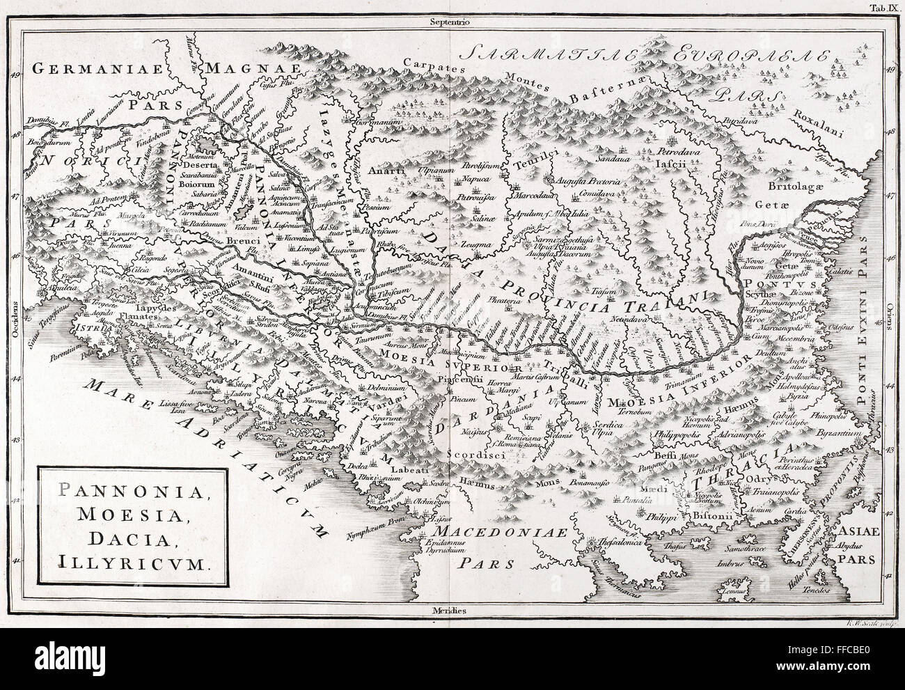 MAP: PANNONIA. /nEngraved map, 19th century, depicting the ancient ...