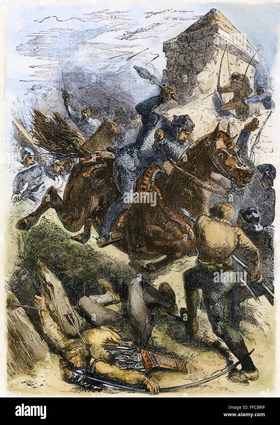 SCOTLAND: BERWICK, 1296. /nKing Edward I of England at the taking of ...