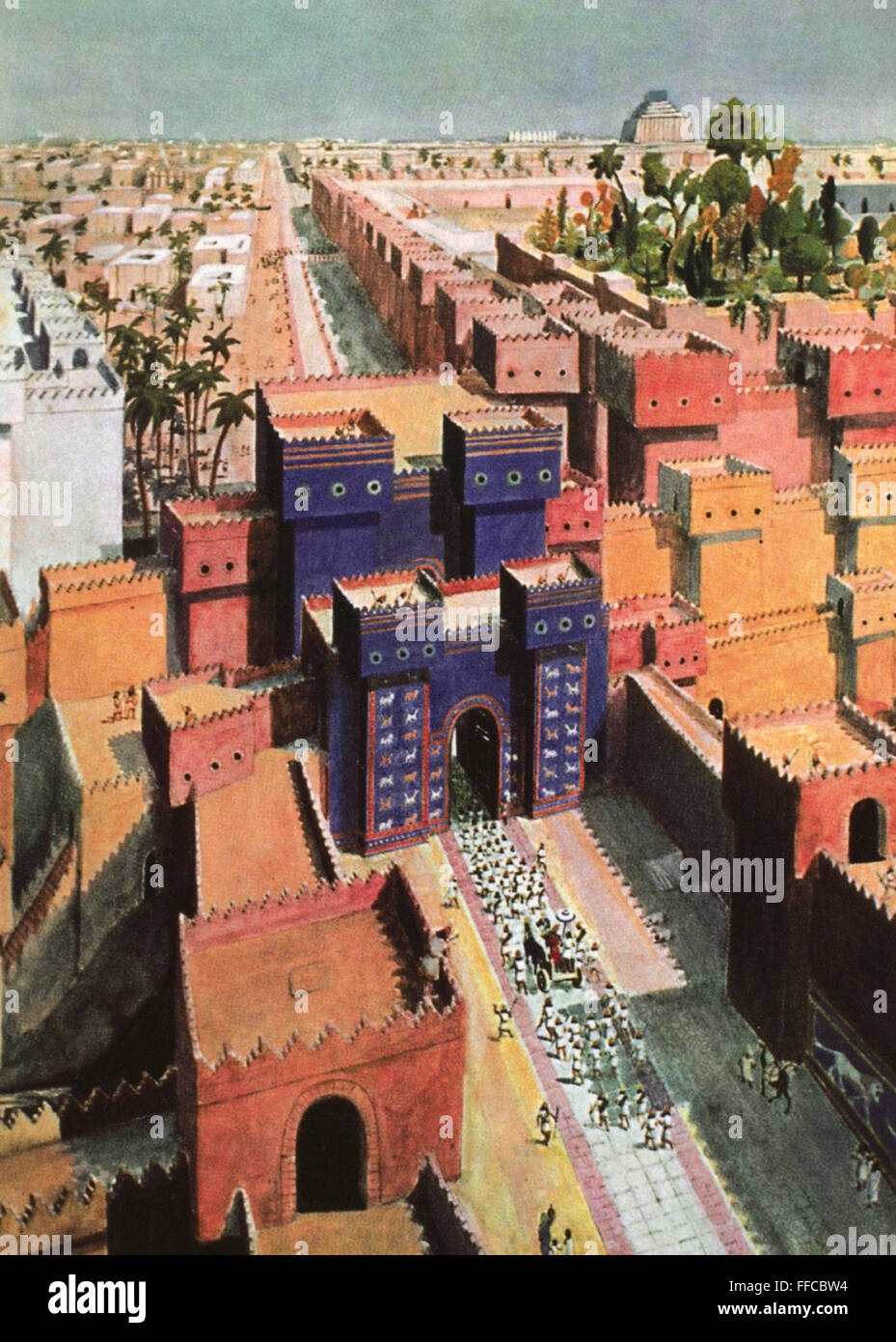 BABYLON: PROCESSION STREET. /nThe Ishtar Gate and the Processional Way ...