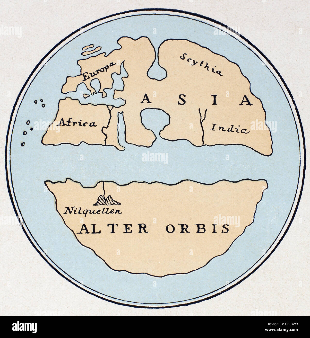 WORLD MAP, 1ST CENTURY. /nWorld map based on the writings of Pomponius ...