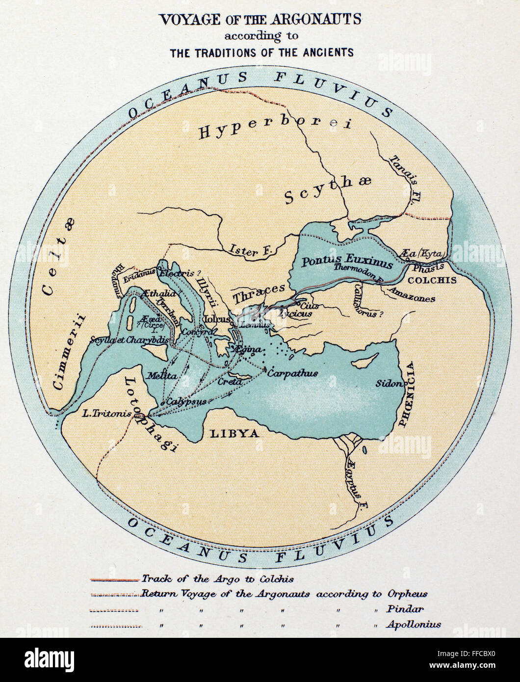 VOYAGE OF THE ARGONAUTS. /nVoyage of the Argonauts according to Greek ...