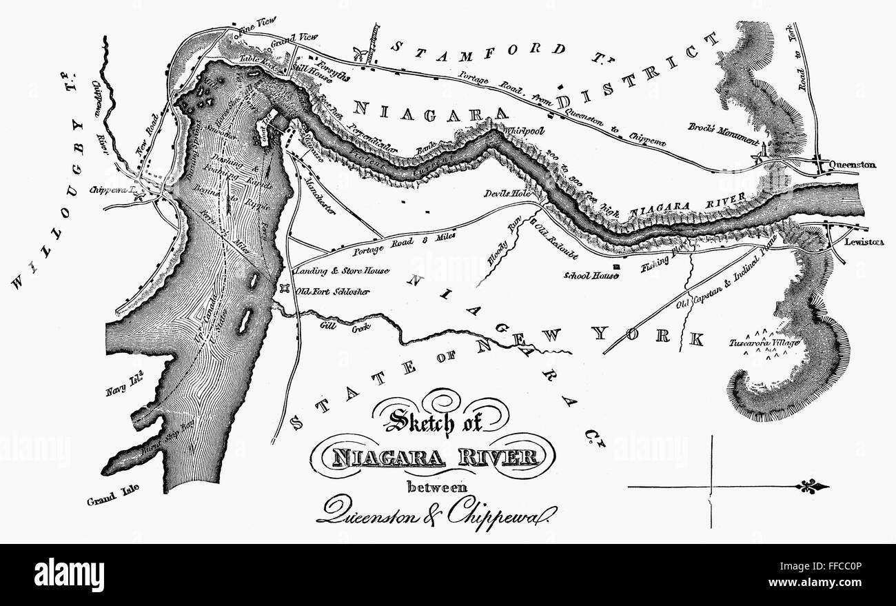MAP: NIAGARA RIVER. /nMap showing the Niagara River near New York State ...