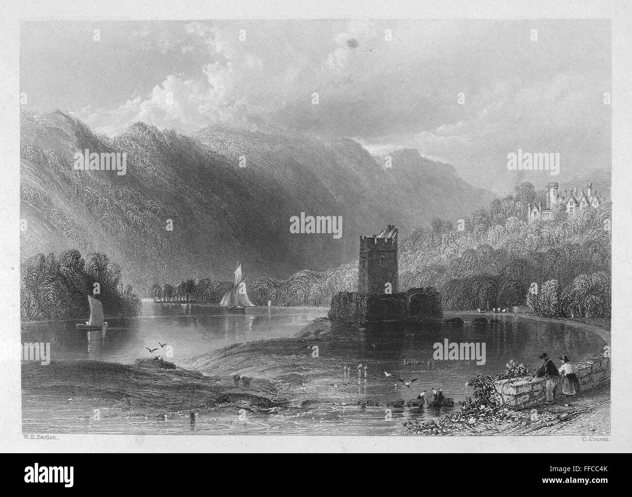 IRELAND: CASTLE, c1840. /nView of the ruins of Narrow Water Castle, on ...