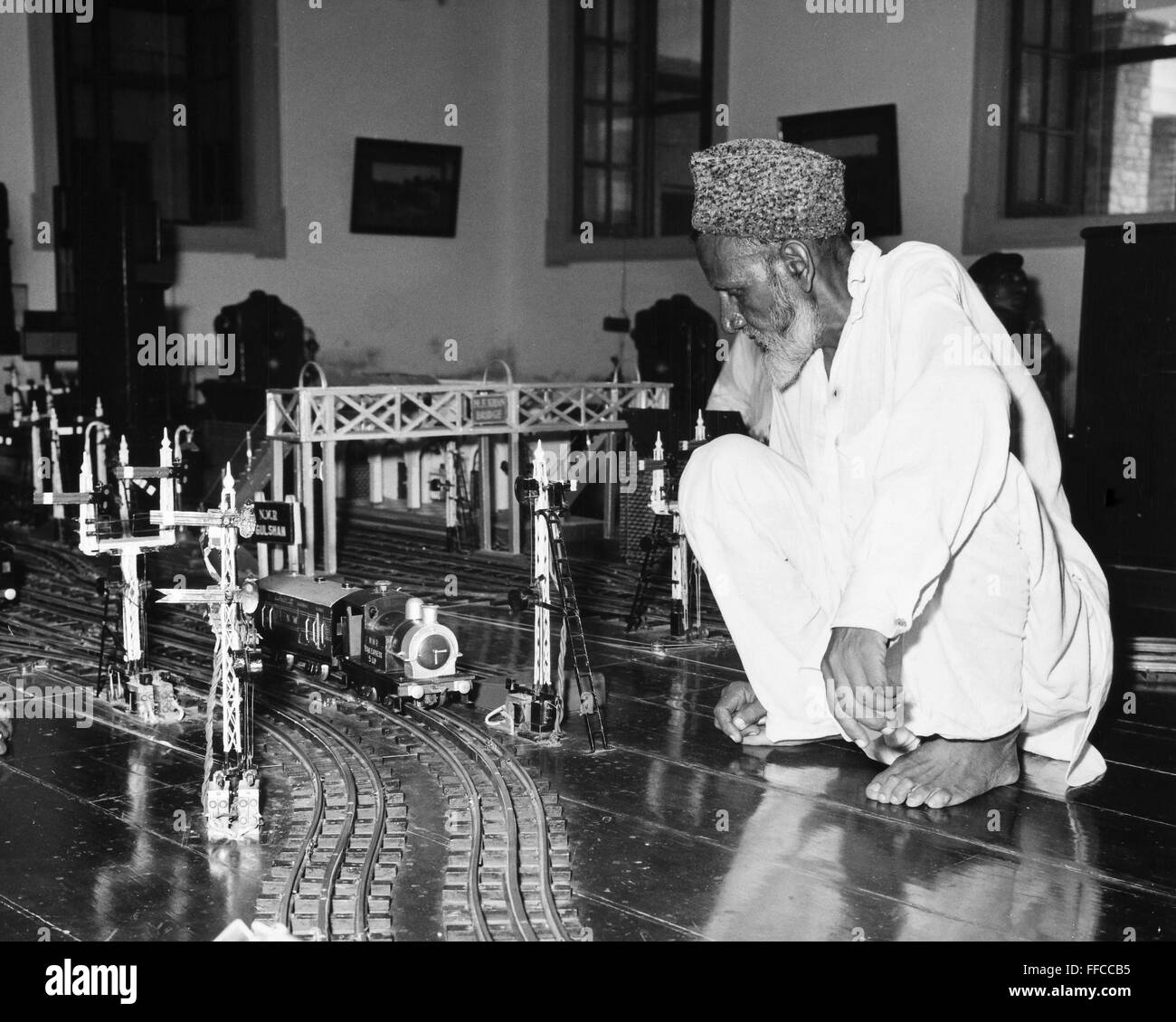 PAKISTAN: TRAINING, 1960. /nA Pakistani railway employee taking a ...