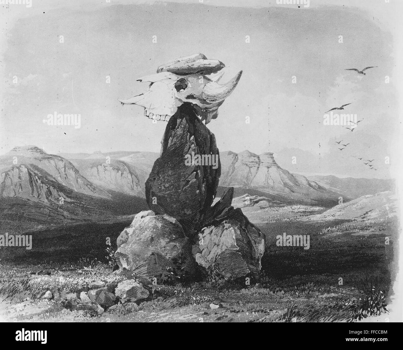 NATIVE AMERICANS: SACRED PILE. /nMagic pile erected by the Assiniboin ...