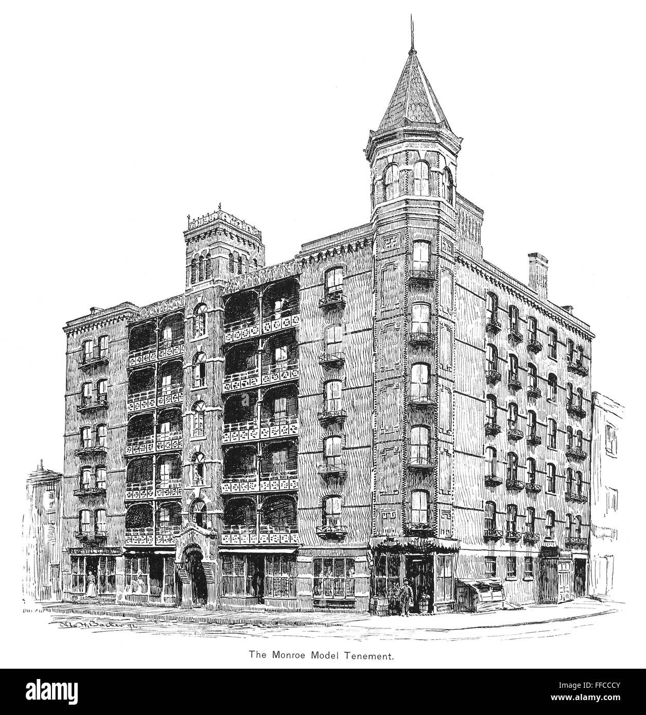 NEW YORK CITY: TENEMENT. /n'The Monroe Model Tenement.' Tenement ...