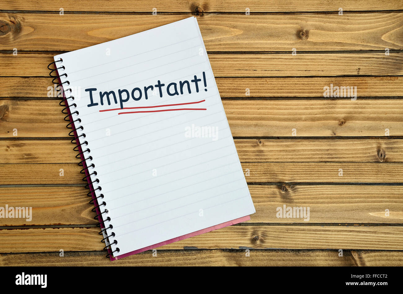 Important text on notepad hi-res stock photography and images - Alamy