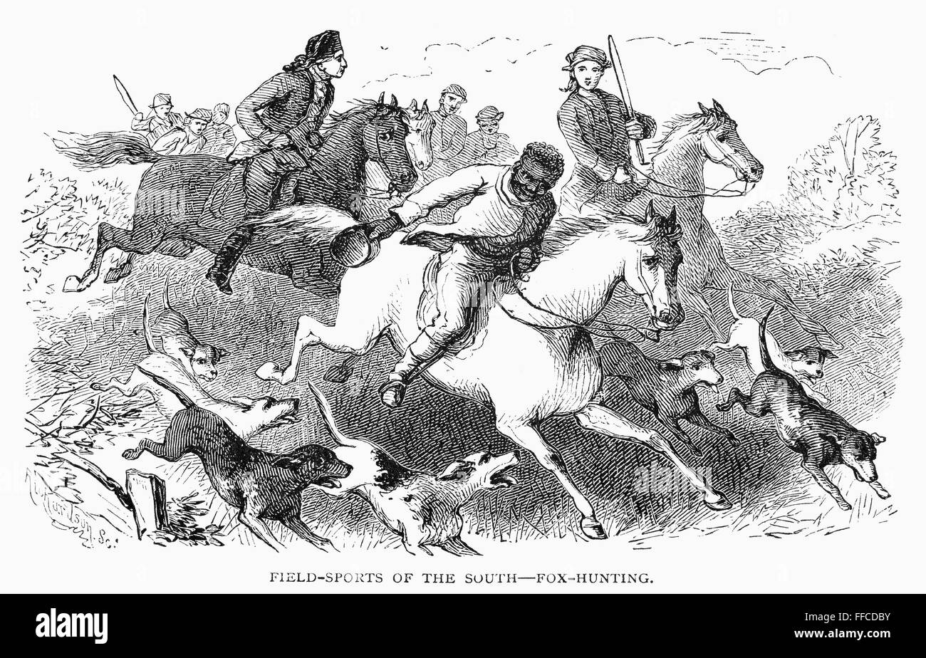 AMERICA: FOX HUNT. /nFox hunting in the South in Colonial times. Line ...