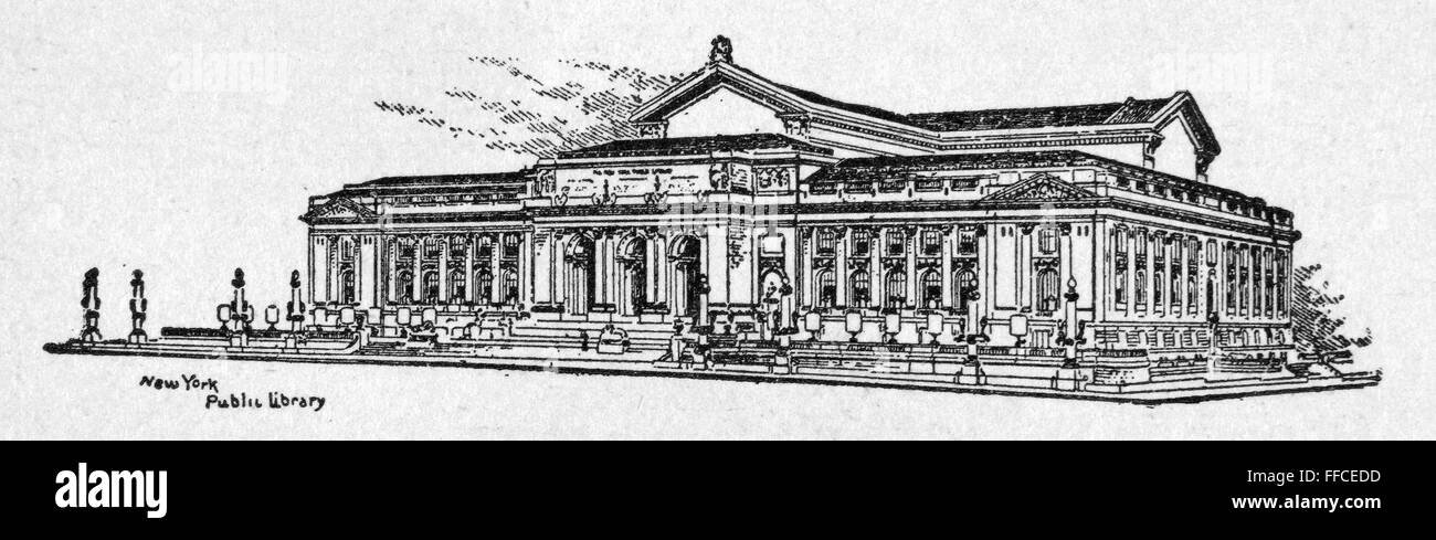 42nd STREET LIBRARY. /nThe New York Public Library on 5th Avenue. Wood ...