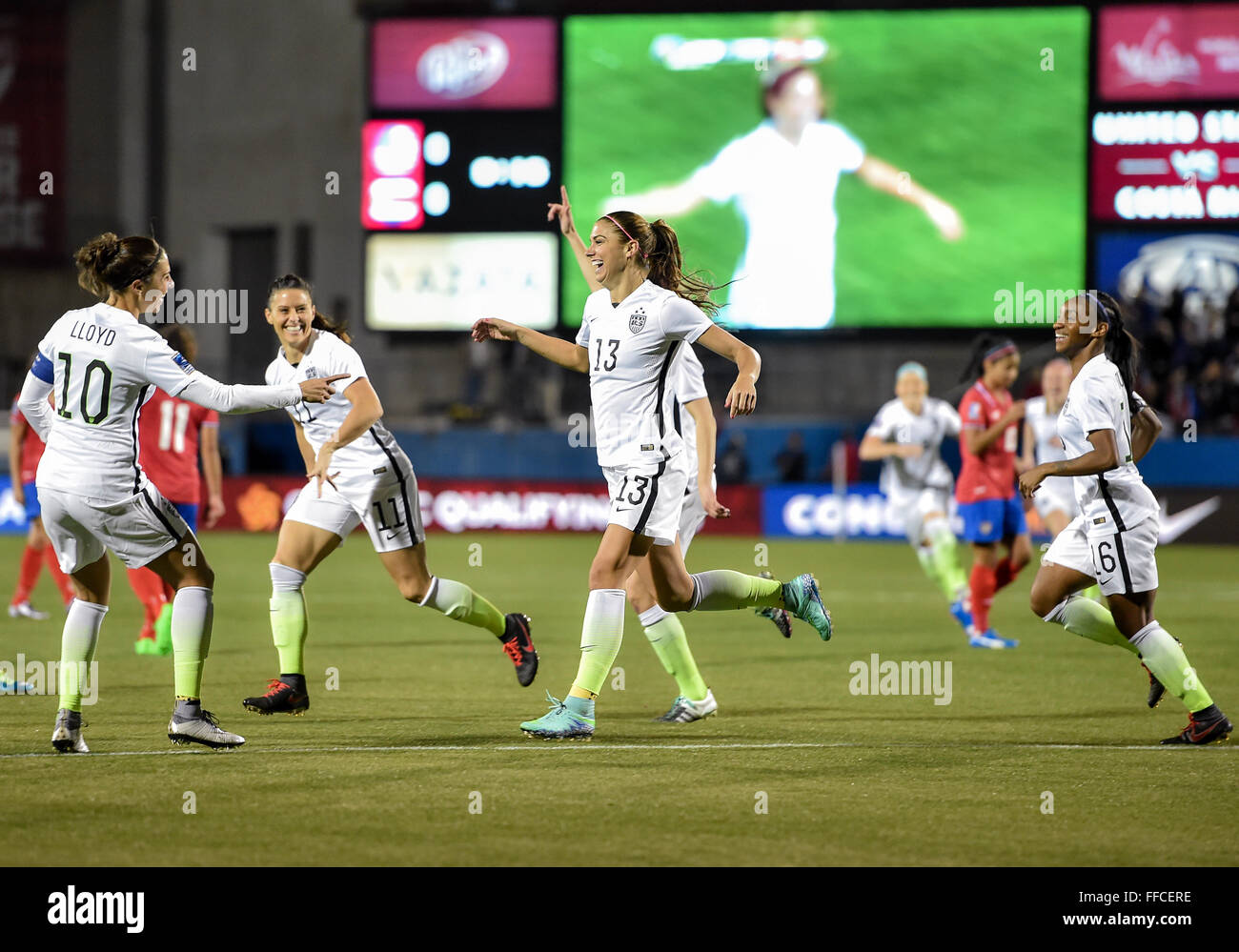 USA Forward Alex Morgan (13) scores a goal within 18 seconds of the ...