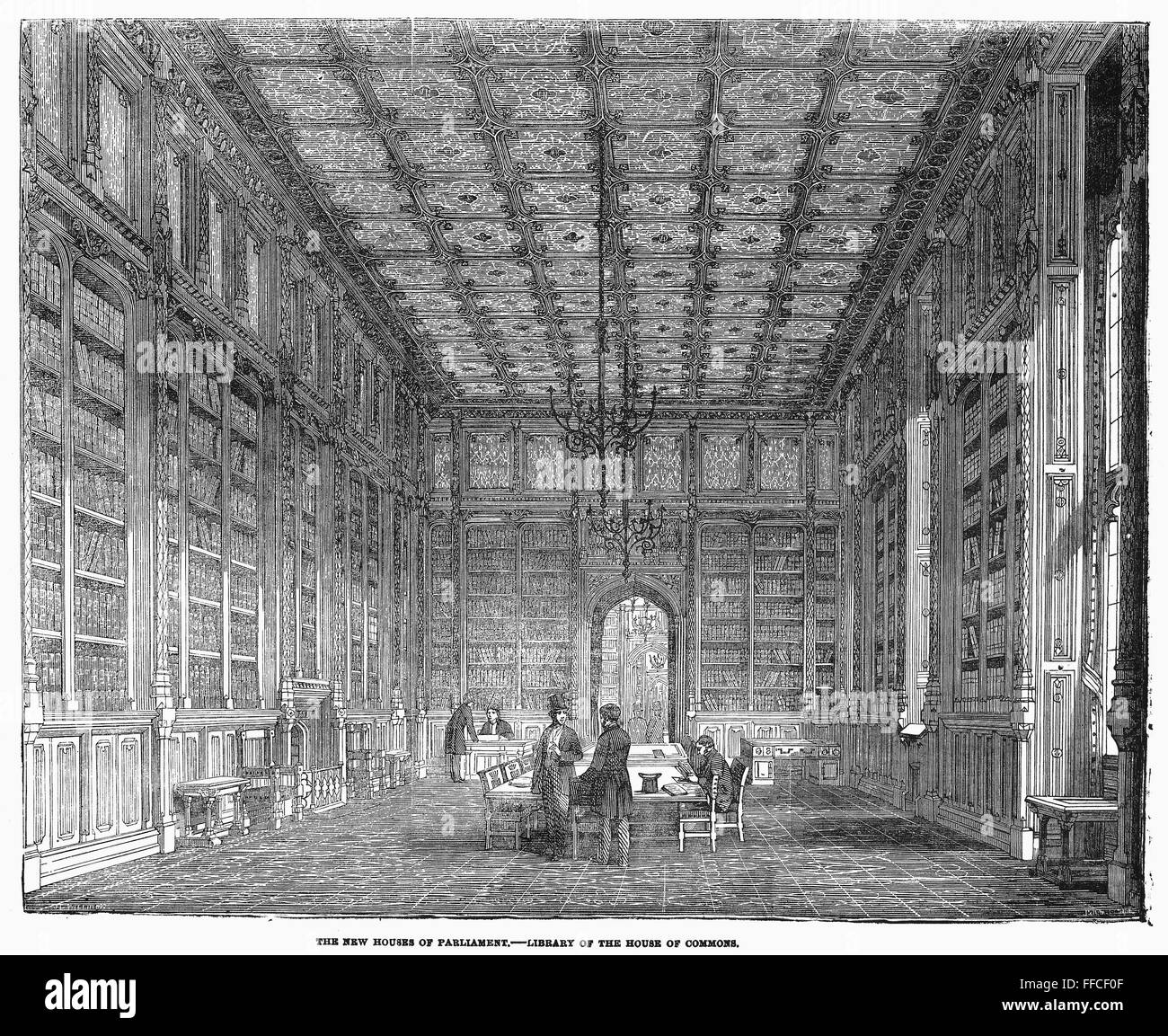 PARLIAMENT: LIBRARY, 1854. /nThe library of the House of Commons in the ...