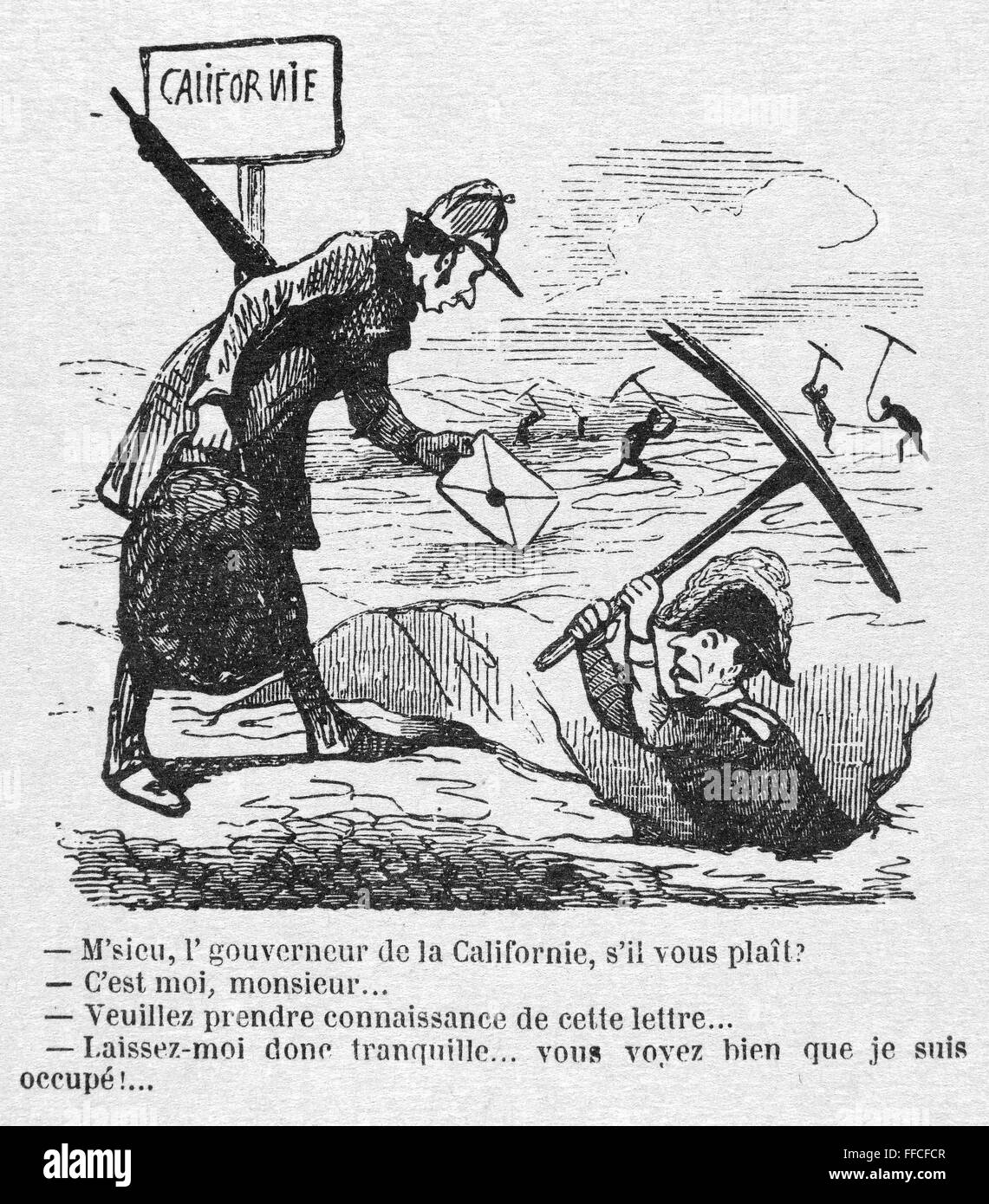 Cartoon gold rush america Black and White Stock Photos & Images - Alamy