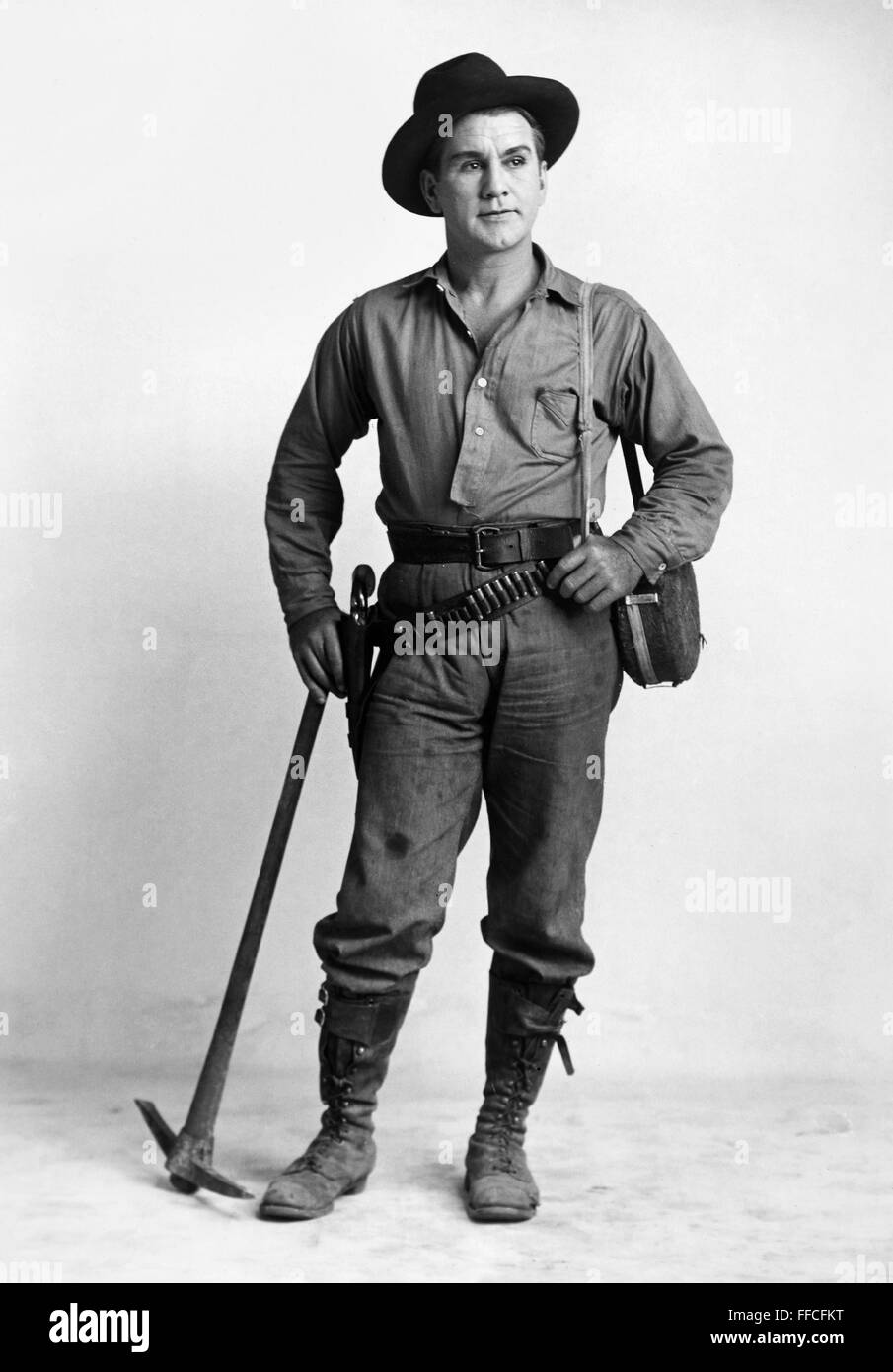 AMERICAN PROSPECTOR. /nAmerican gold miner. Undated photograph Stock ...