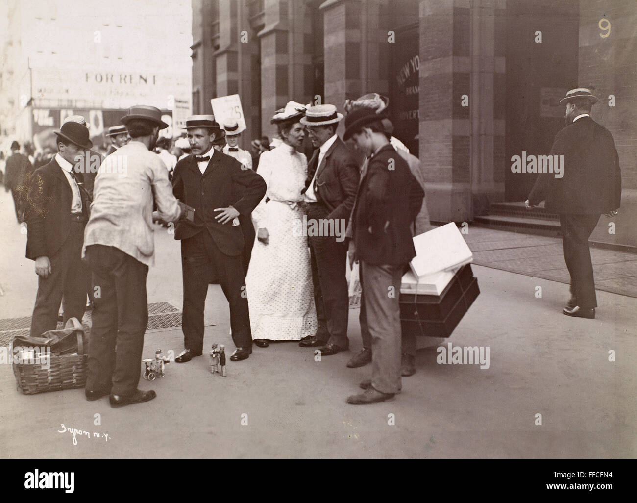 STREET PEDDLER, c1900. /nStreet peddler at the corner of Fifth Avenue ...