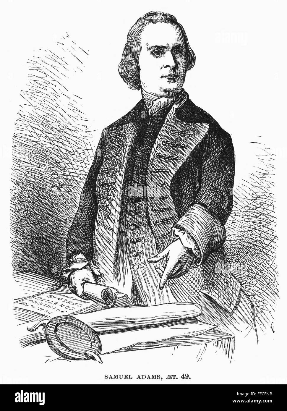 SAMUEL ADAMS (1722-1803). /nAmerican revolutionary politician. Wood ...