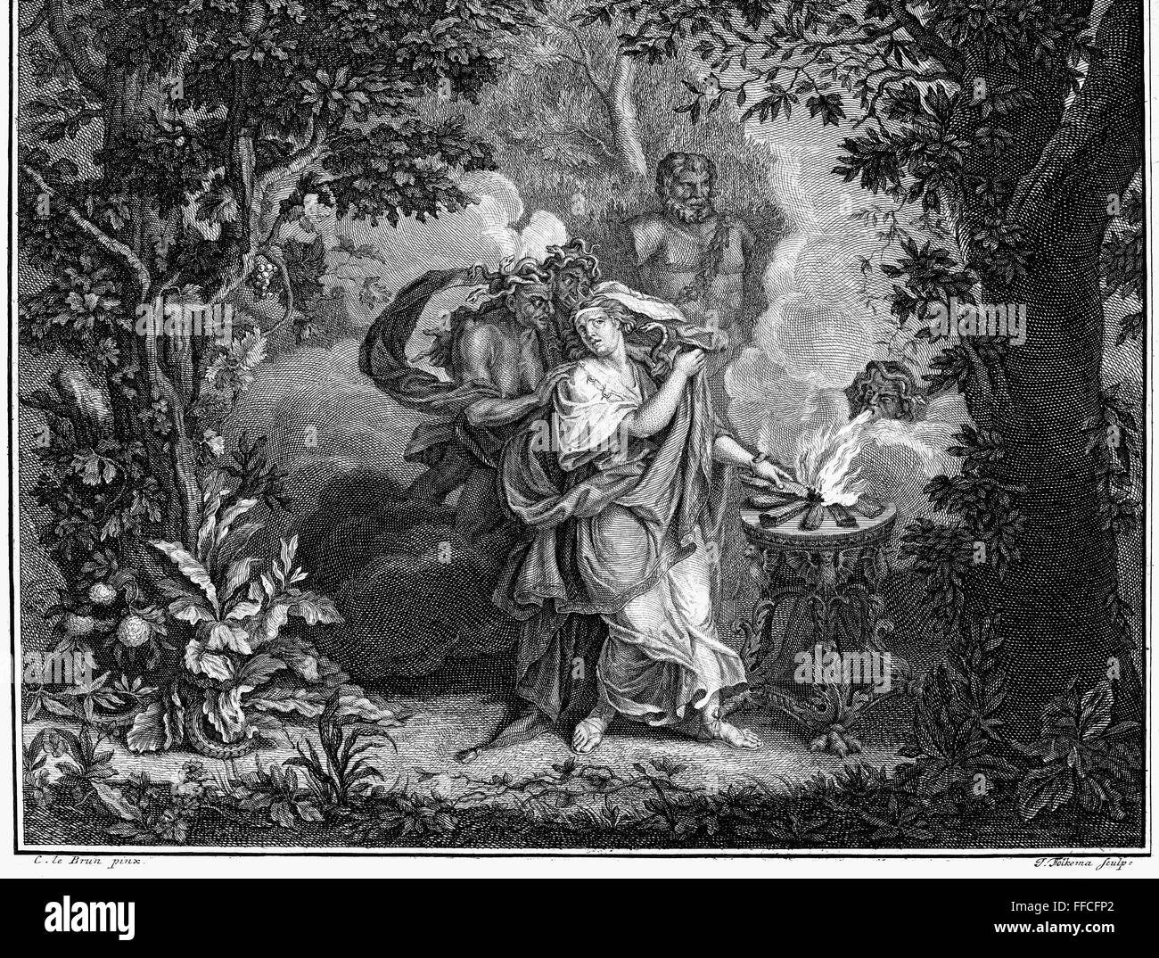 ATALANTA AND MELEAGER. /nMeleager's mother, Althaea, burns the brand ...