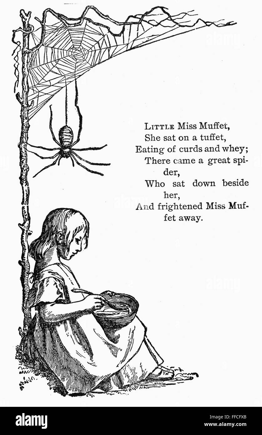 LITTLE MISS MUFFET. /nWood engraving, late-19th century, for the ...