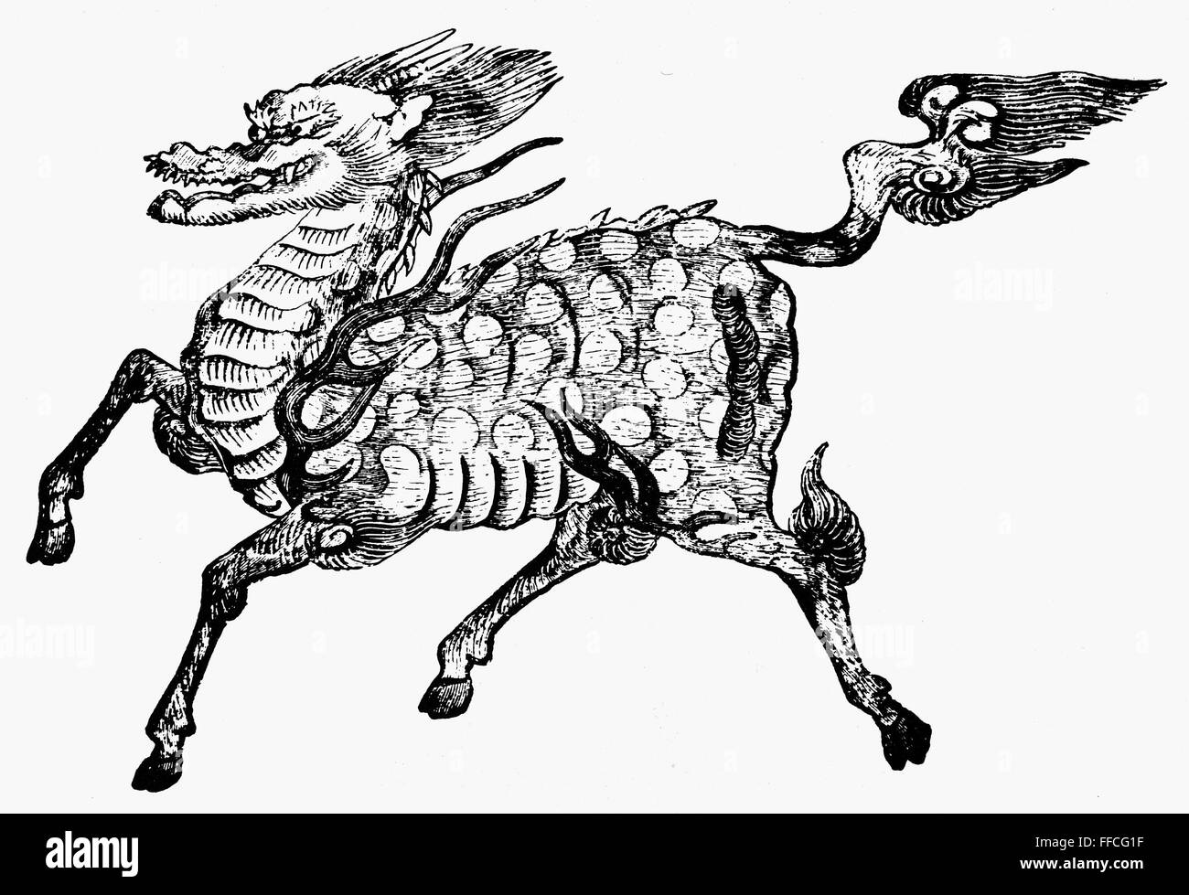 JAPAN: MYTHOLOGICAL HORSE. /nKi-rin, the Japanese mythological horse ...