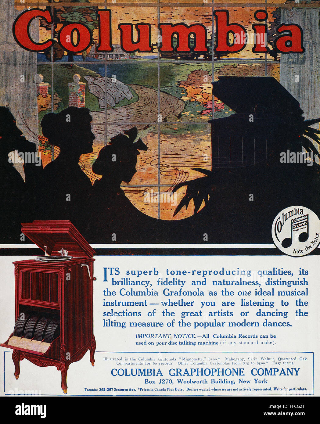 ADS: PHONOGRAPH, 1914. /nAdvertisement for Columbia Graphophone Company ...