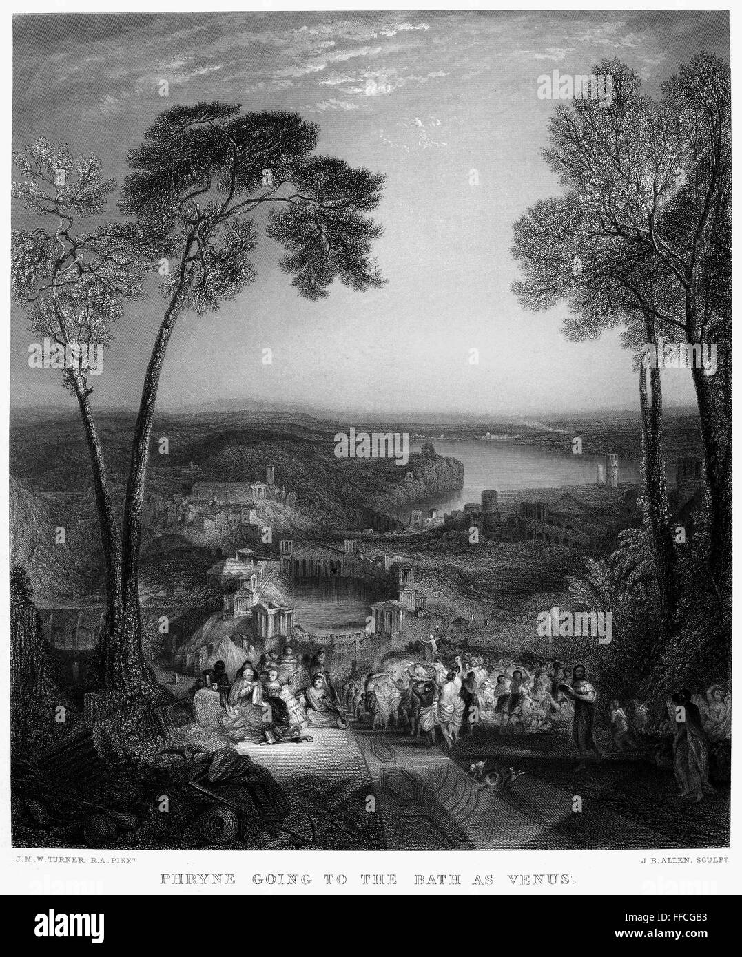 PHRYNE (4th CENTURY B.C.). /nGreek courtesan. Phryne going to the bath ...