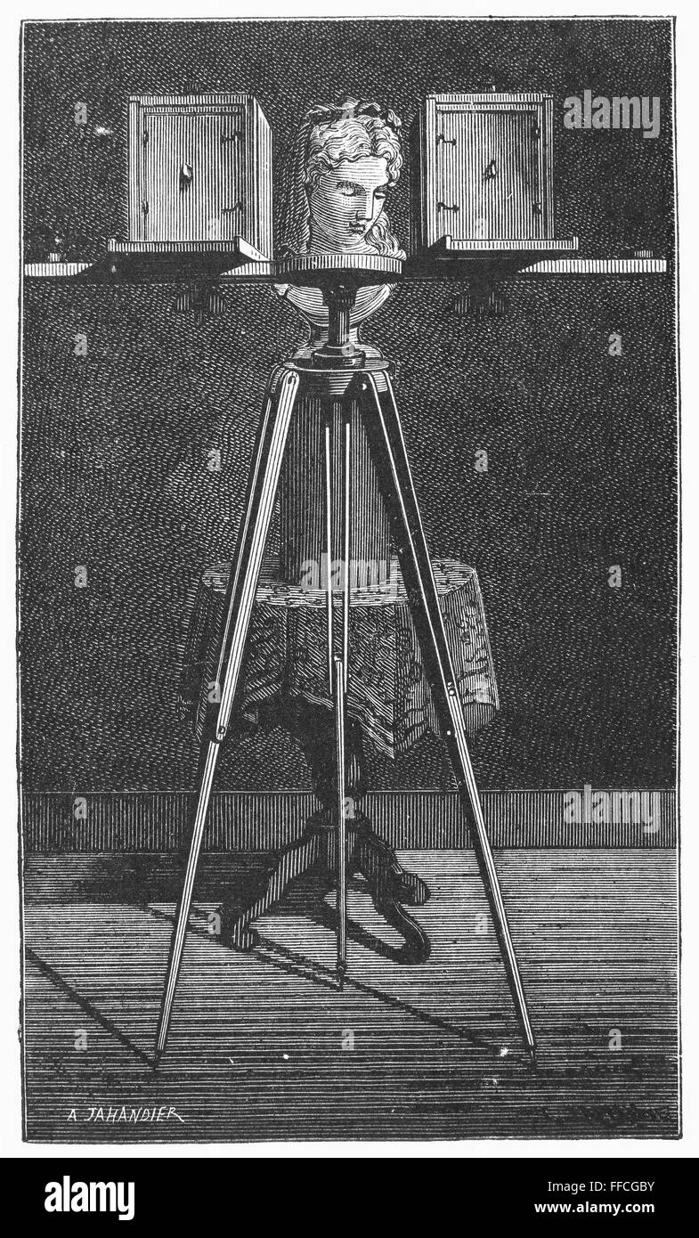 STEREOPTICON, 19th CENTURY. /nLine engraving, French, 19th century ...