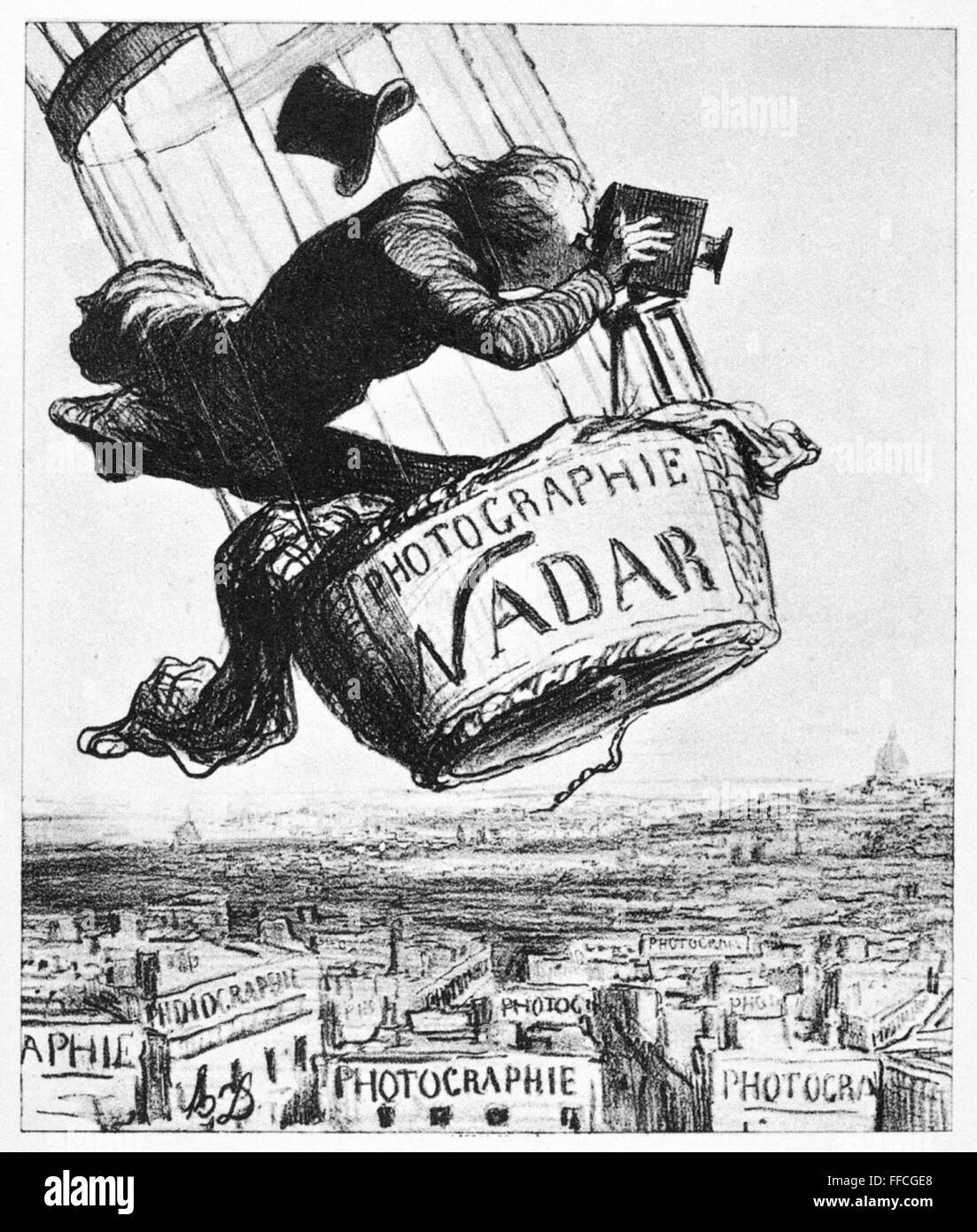 DAUMIER: NADAR, 1863. /n'Nadar elevating photography to art ...