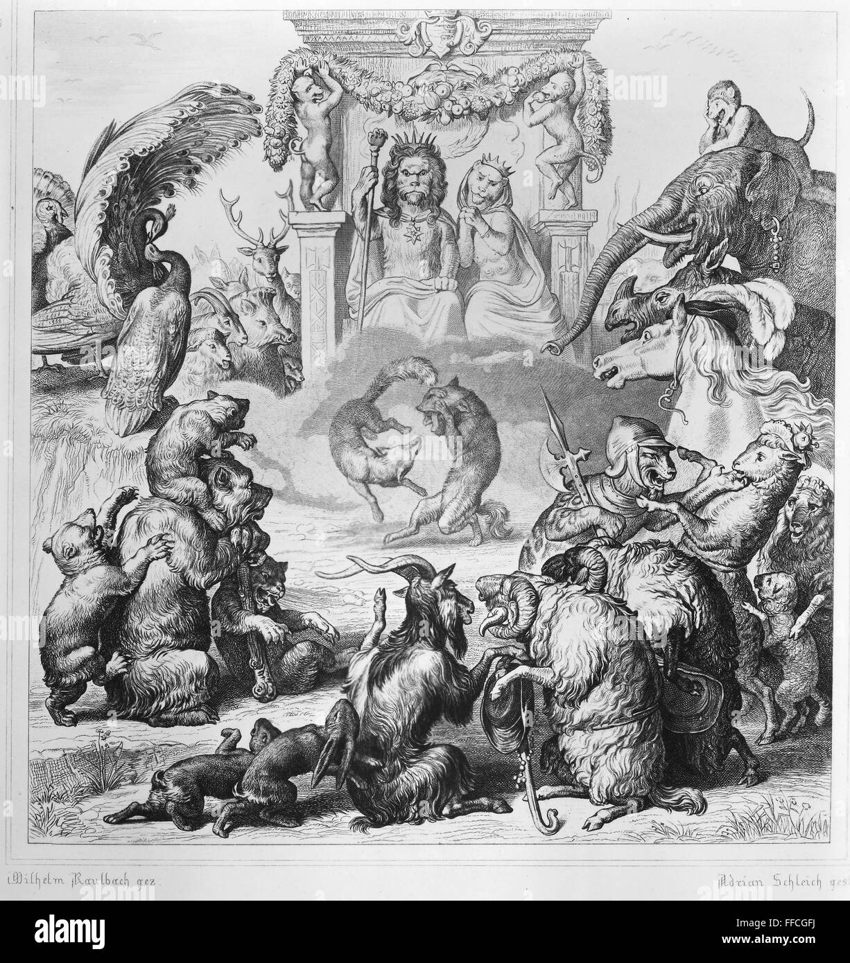 REYNARD THE FOX, 1846. /nSteel engraving, German, 1846, after Wilhelm ...