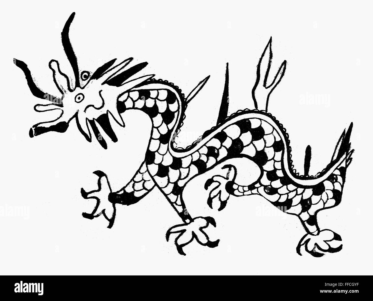 CHINESE DRAGON. /nChinese symbol of good fortune and royalty. Line ...