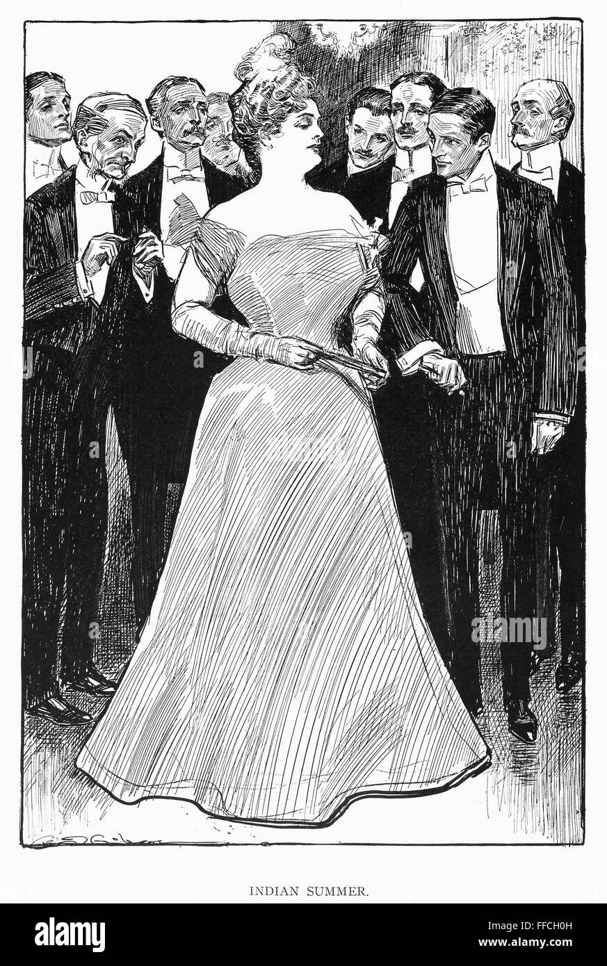 GIBSON: INDIAN SUMMER, 1899. /nPen and ink drawing, 1899, by Charles ...