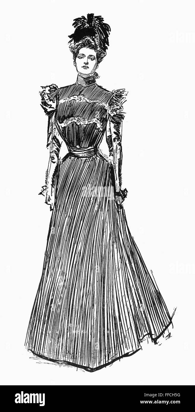 GIBSON GIRL, 1899. /nPen and ink drawing, 1899, by Charles Dana Gibson ...