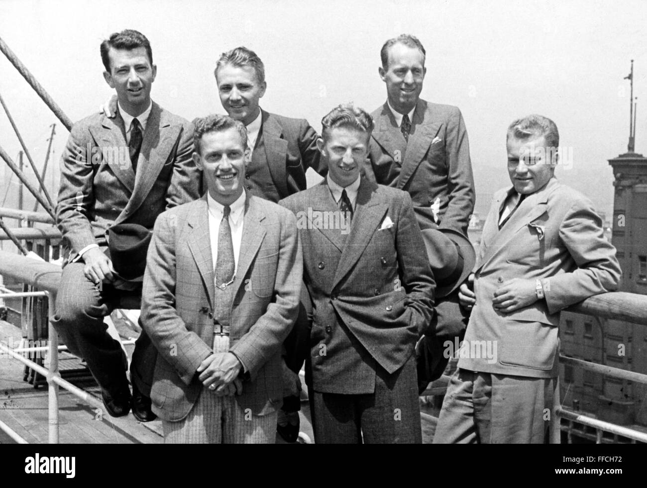 U.S. TENNIS TEAM, 1936. /nMembers of the 1936 United States Wimbledon ...