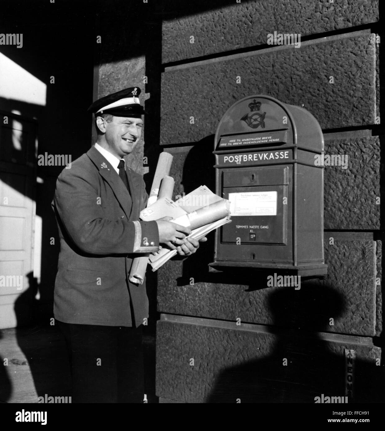 COPENHAGEN: POSTMAN, 1956. /nPostman at Copenhagen, Denmark ...