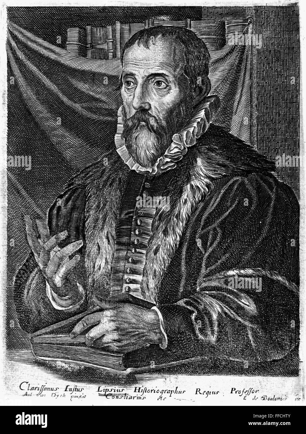 JUSTUS LIPSIUS (1547-1606). /nFlemish humanist. Line engraving, 18th ...