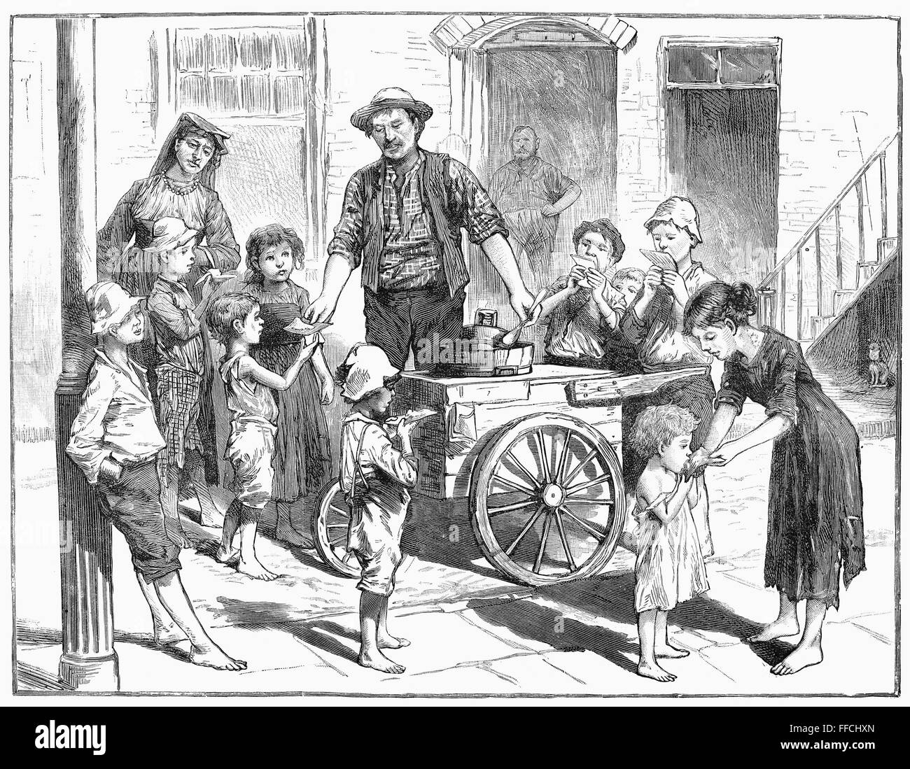 NEW YORK: ICE CREAM, 1885. /nAn ice cream vendor serving poor children ...
