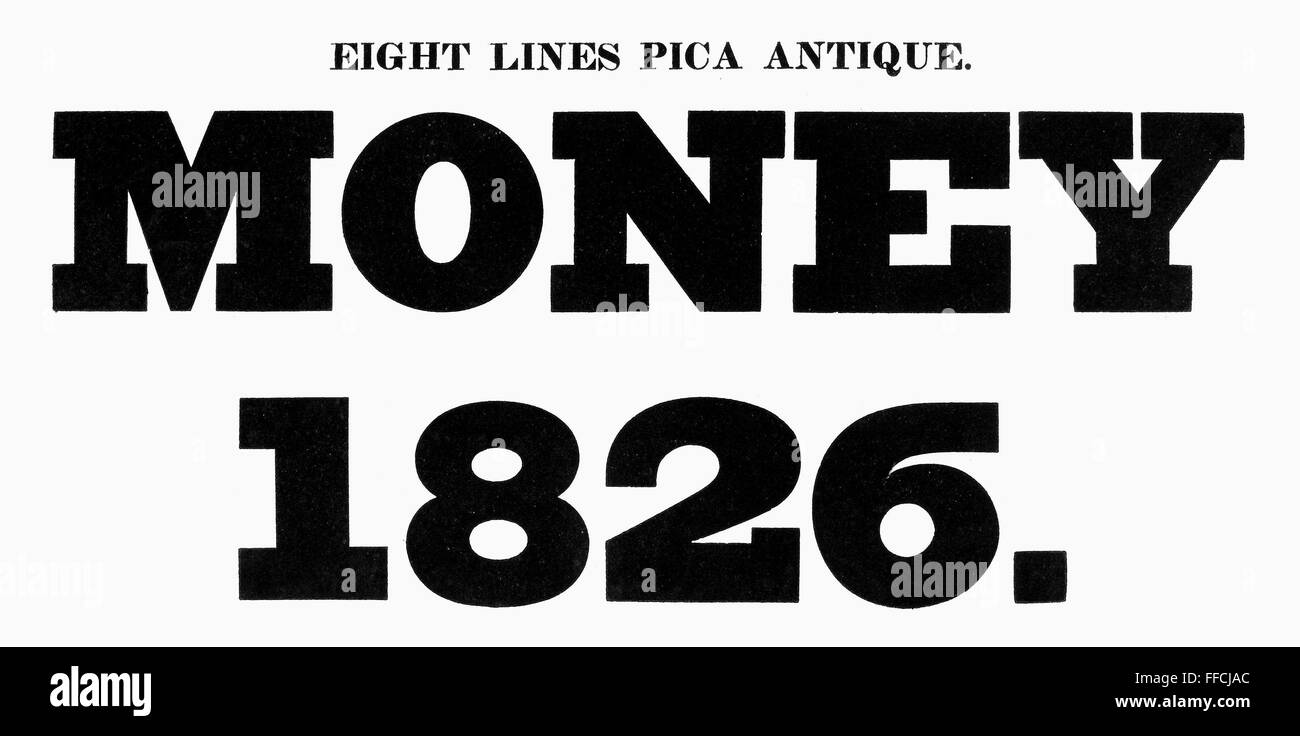 TYPOGRAPHY, 1825. /nEight lines pica antique, a typeface from the ...