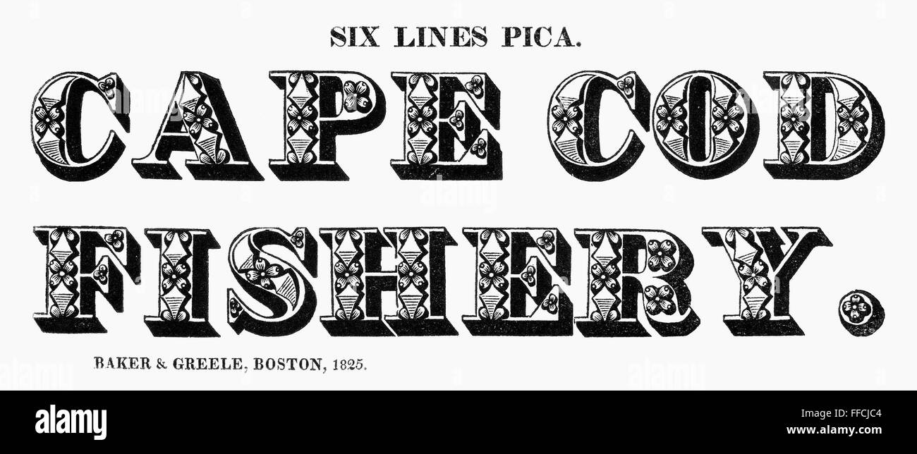 TYPOGRAPHY, 1825. /nSix lines pica, a typeface from the catalog of ...