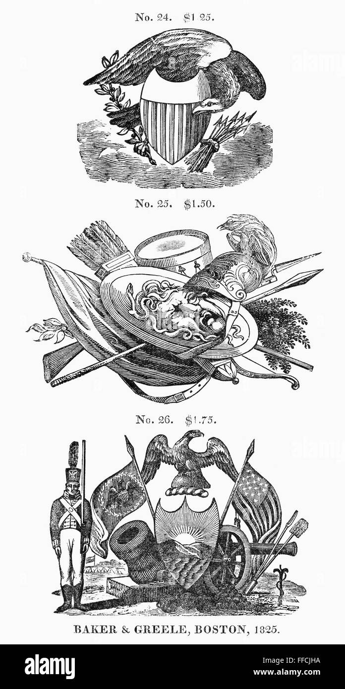 PRINTER'S CUT, 1825. /nWood engraving, from the catalog of Baker ...