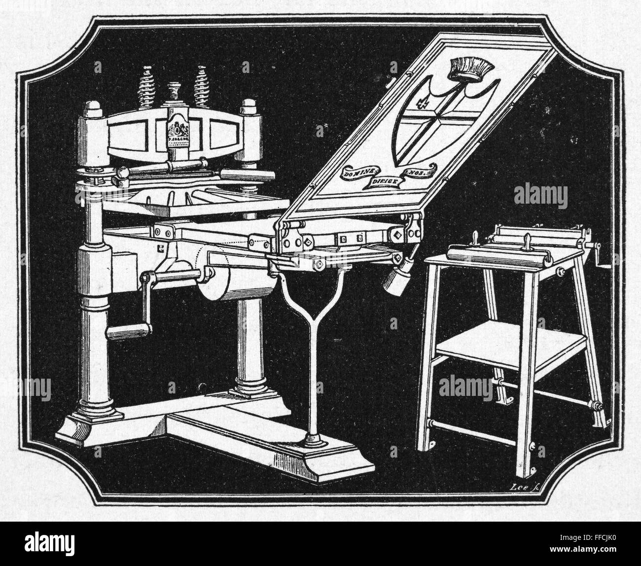 PRINTING PRESS, 1820. /nCoggers Press, London, England, 1820. Line ...