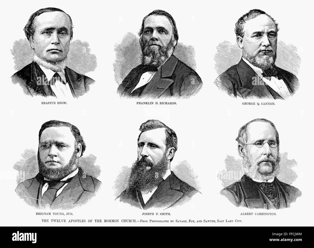MORMON APOSTLES, 1877. /nSix of the twelve Apostles of the Mormon ...
