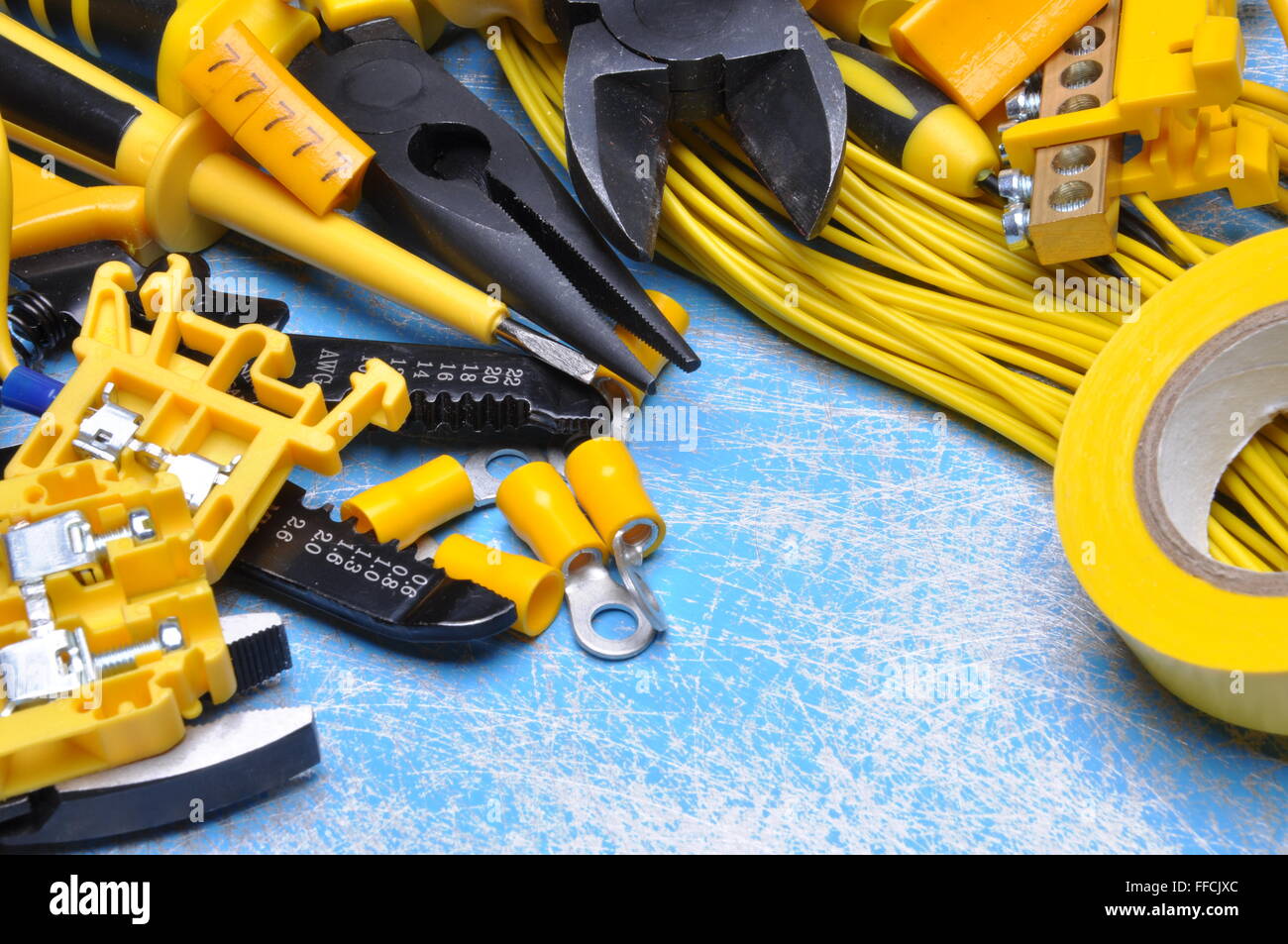 Electrical component kit to use in electrical installations Stock Photo ...