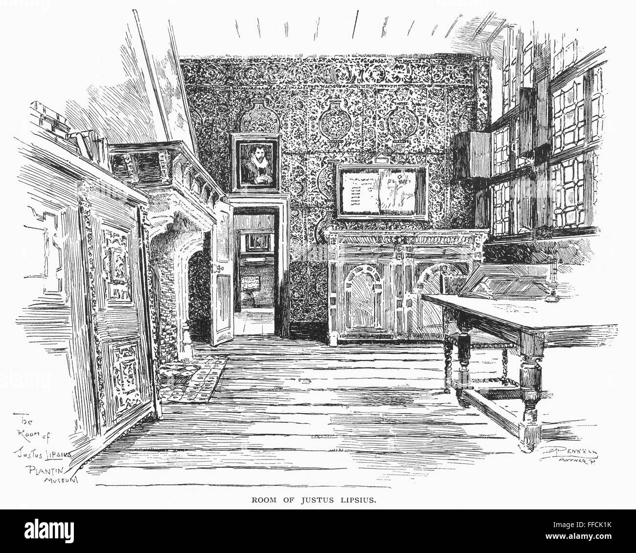 ANTWERP: LIPSIUS ROOM. /nRoom of Justus Lipsius (1547-1606), Flemish ...