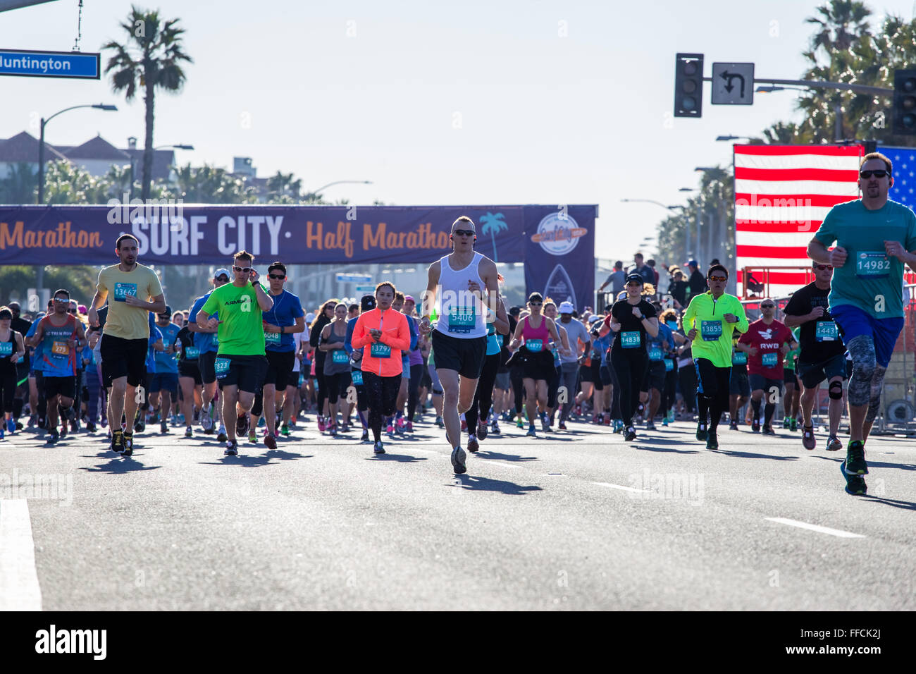 Thousands of runners attended to the 20th Surf City Marathon 2016 in ...