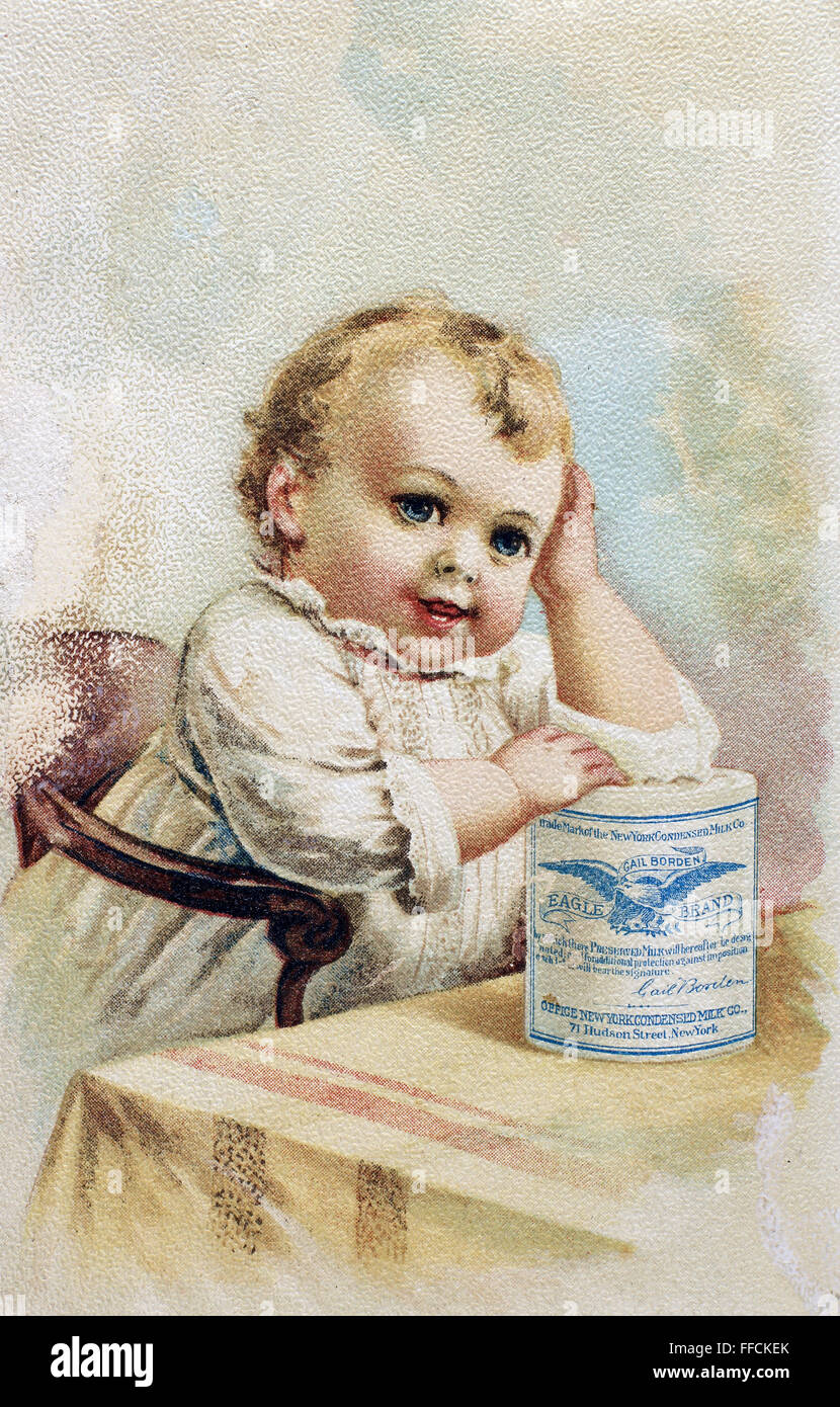 MILK TRADE CARD, 1893. /nGail Borden condensed milk. American merchant ...