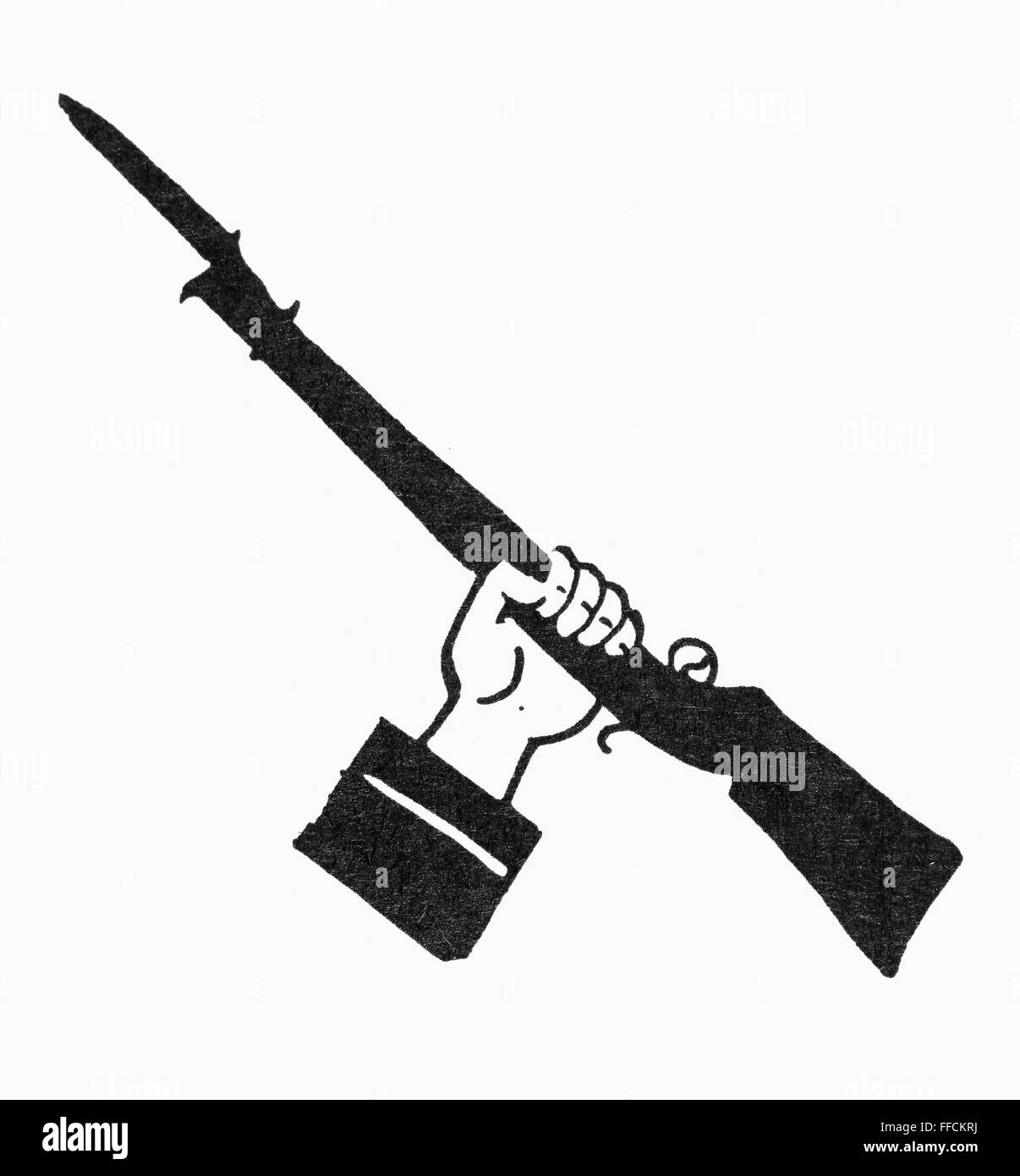 SYMBOL: RAISED GUN. /nSymbol of freedom Stock Photo - Alamy