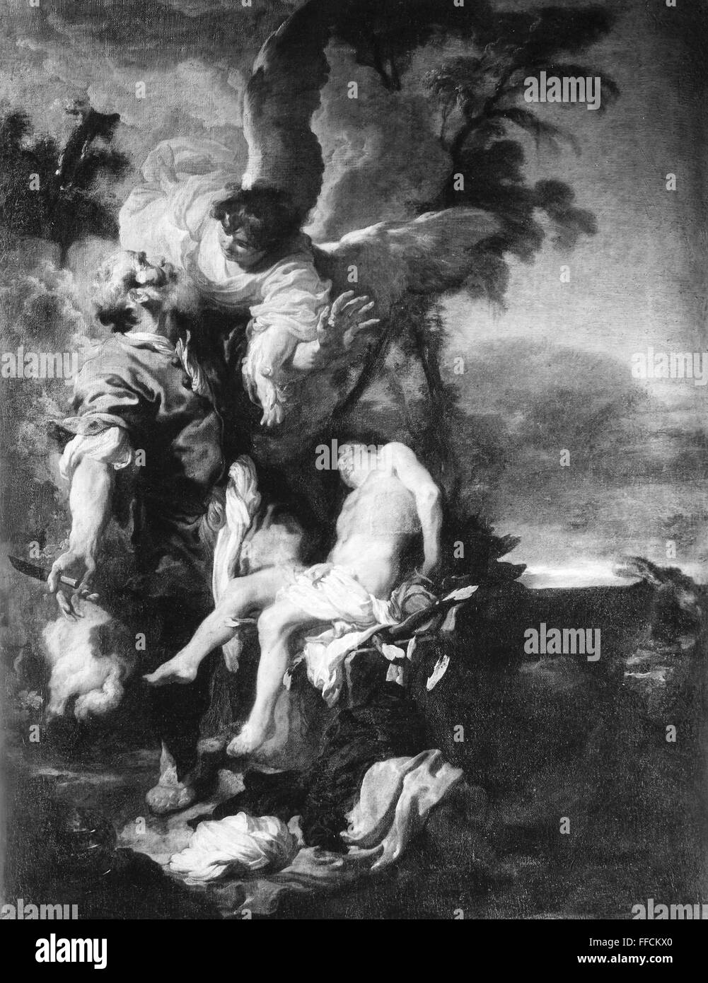 SACRIFICE OF ISAAC. /nPainting at the Uffizi Gallery, Florence, Italy ...