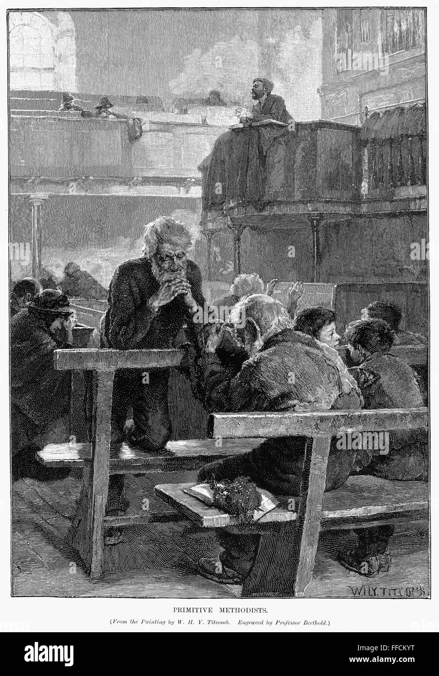 PRIMITIVE METHODISTS, 1888. /n'Primitive Methodists at Prayer.' Wood ...